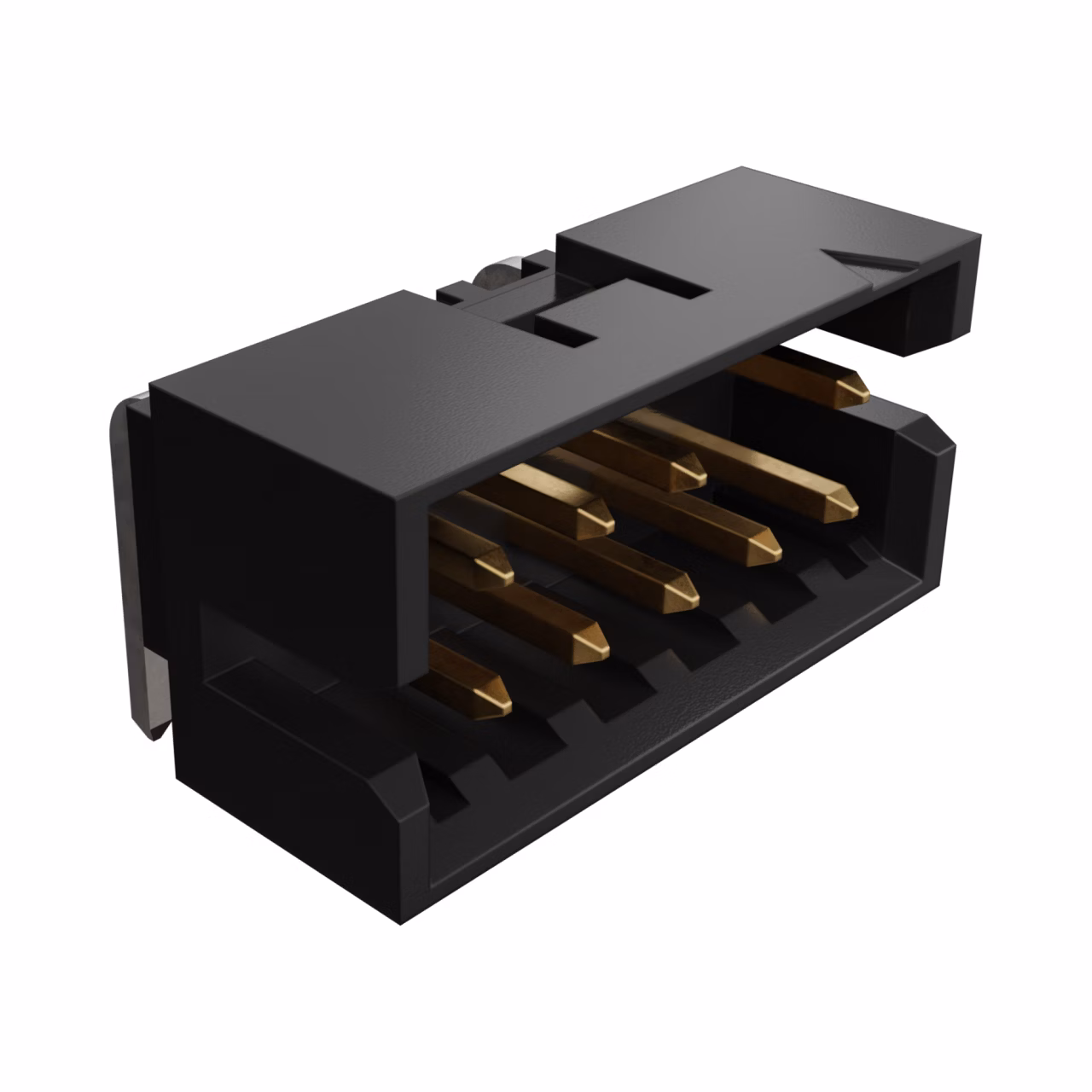 2.00mm Pitch, Milli-Grid PCB Header, Dual Row, Right-Angle, Through Hole, 16 Circuits, 0.38µm Gold (Au) Plating, 3.18mm Tail Length, Dual Side Slots, Dual Friction Locks, Center Polarization, Tape and Reel, with Pick-and-Place Tape