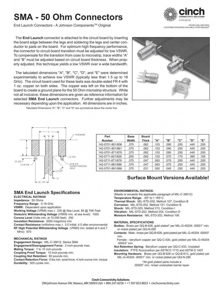 CINCH 142-0801-811 technical document page 4