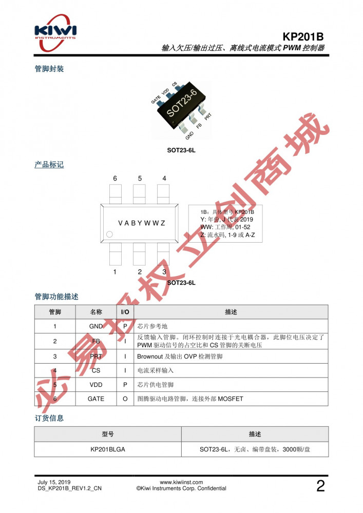 KP201BLGA datasheet page 2