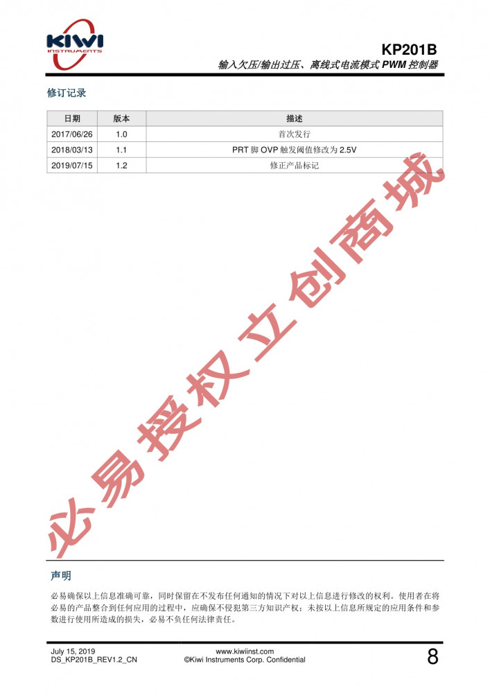 KP201BLGA datasheet page 8