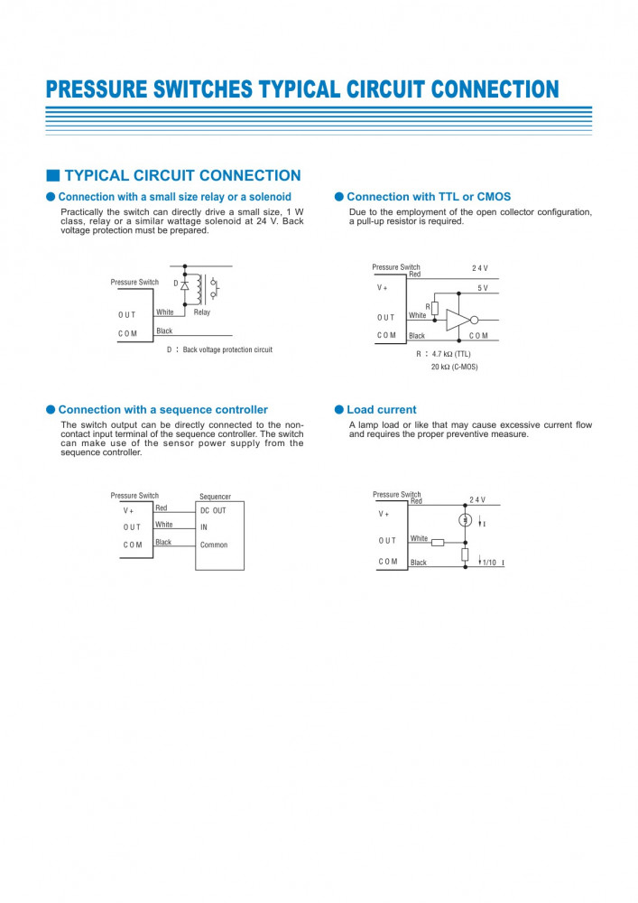 Nidec PS91 pressure switch technical document, page 4