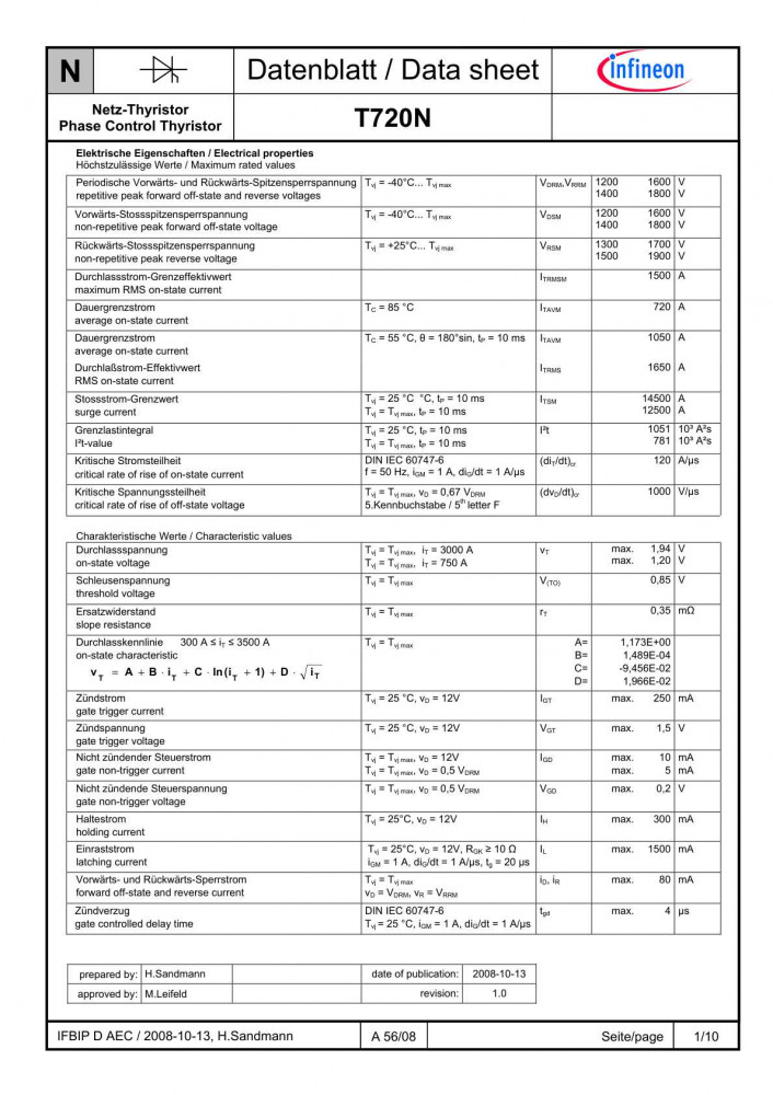 T720N datasheet page 1