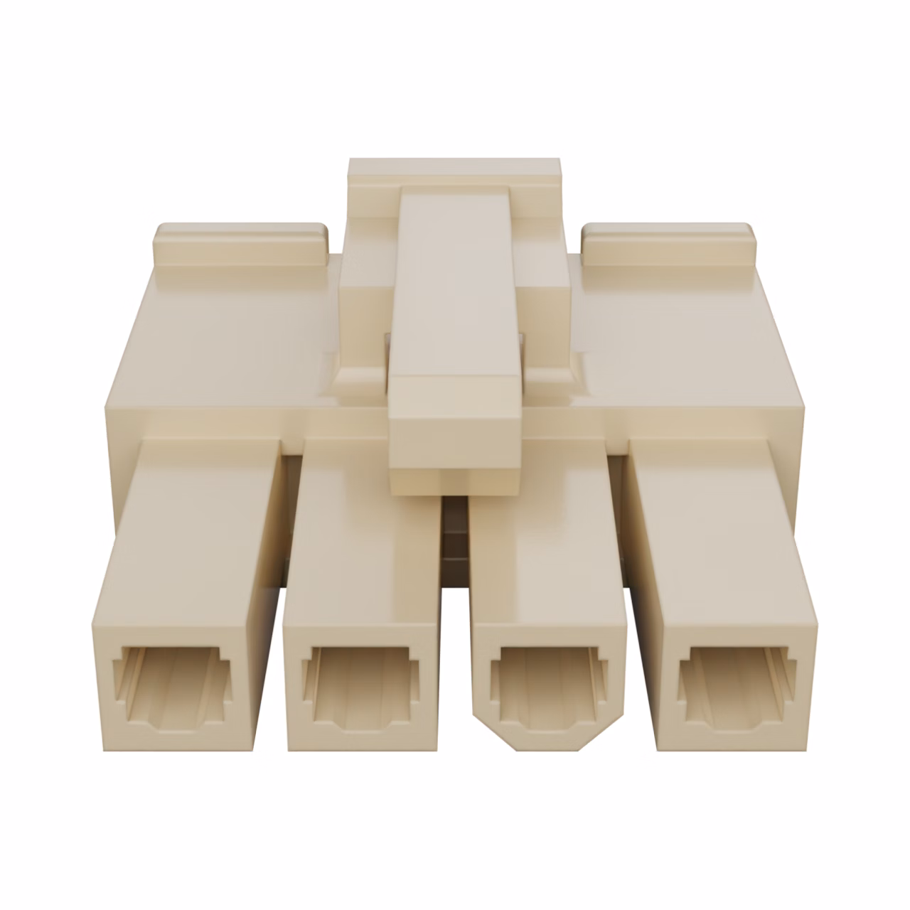 Mini-Fit Jr. Receptacle Housing, Single Row, Nylon, UL94V-2, 4 Circuits, Positive Latch, Glow-Wire Capable, Natural (Beige) for sale