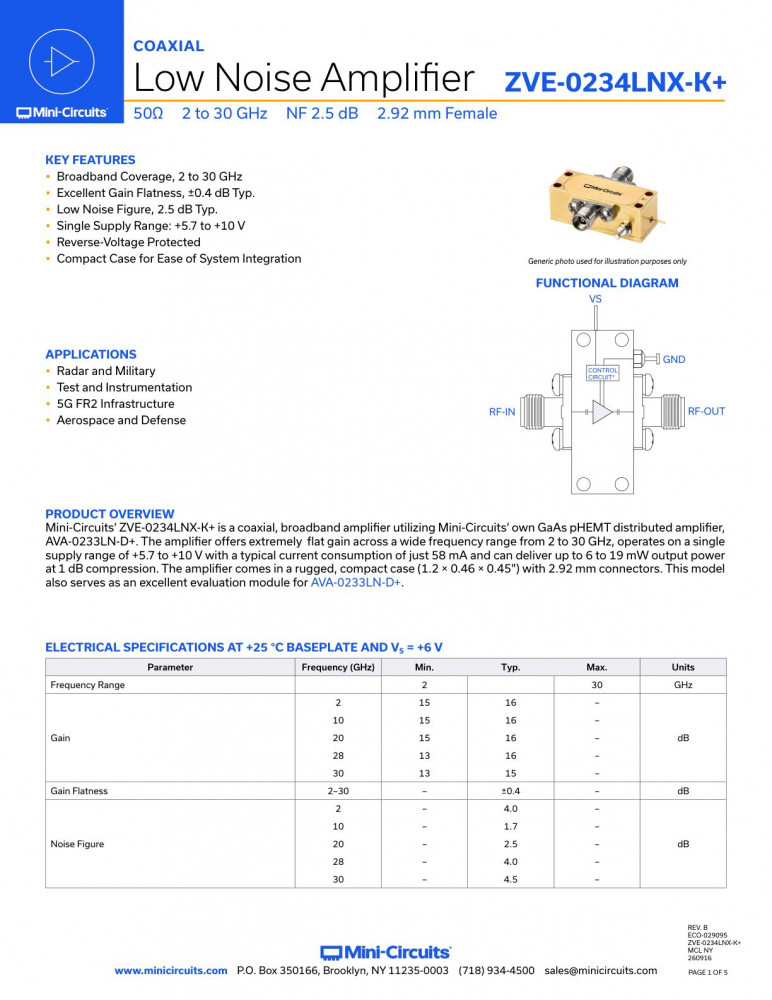 ZVE-0234LNX-K+ technical document, page 1