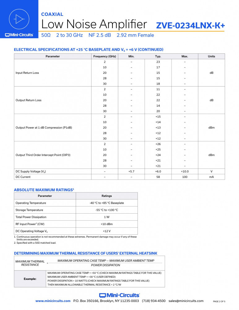 ZVE-0234LNX-K+ technical document, page 2