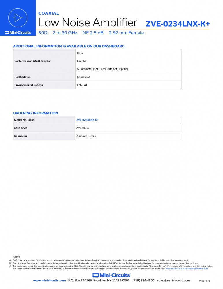 ZVE-0234LNX-K+ technical document, page 5