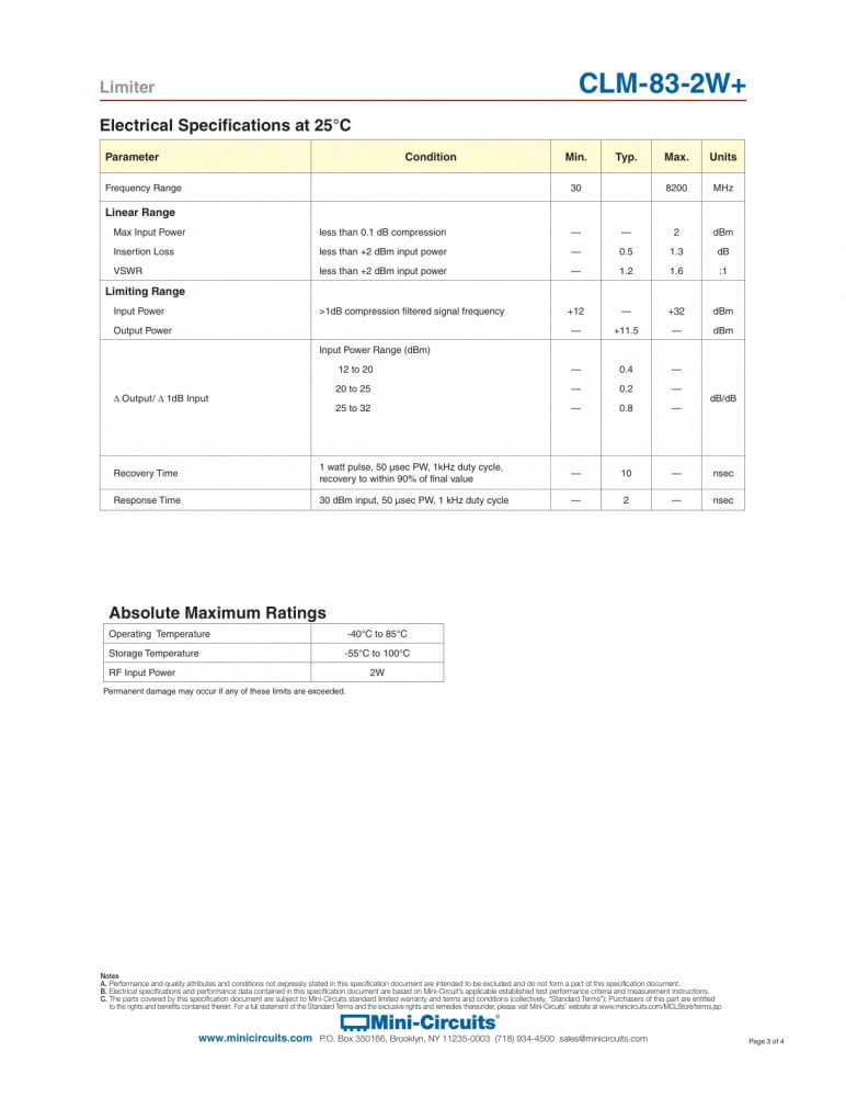CLM-83-2W+ datasheet page 3