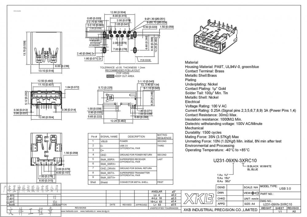 U231-091N-3GRC10 technical document page 1