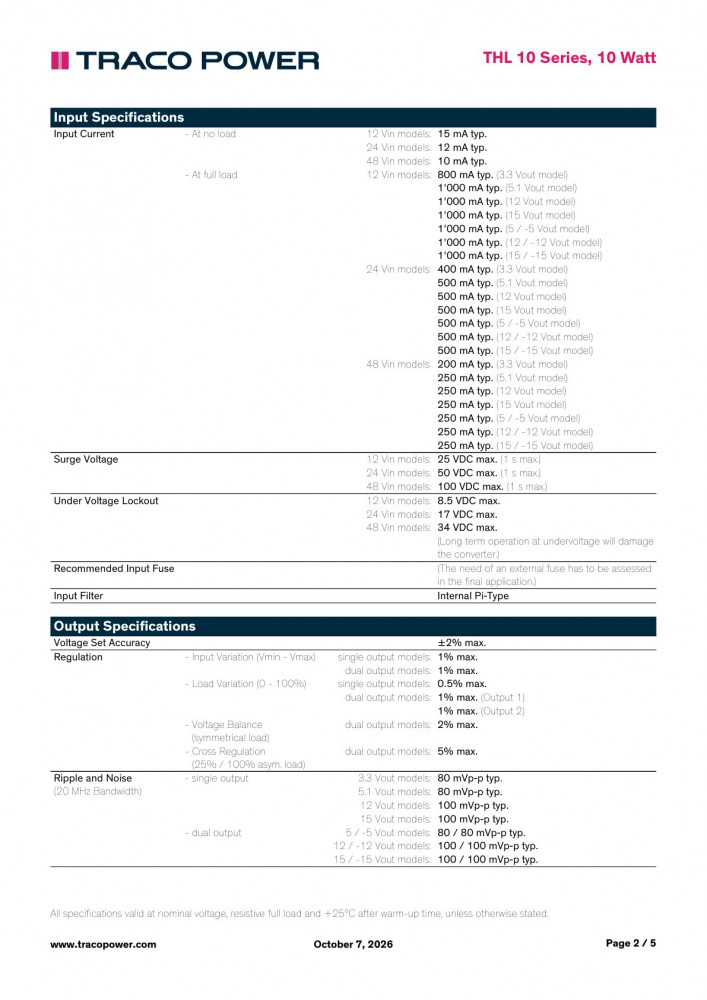 THL 10 datasheet page 2