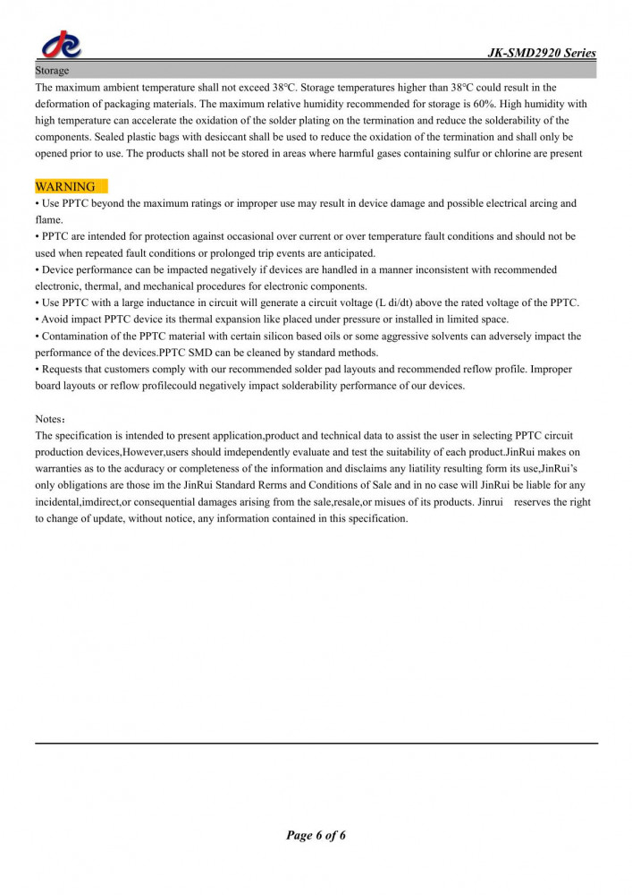 Jinrui JK-SMD300L-16 datasheet page 6