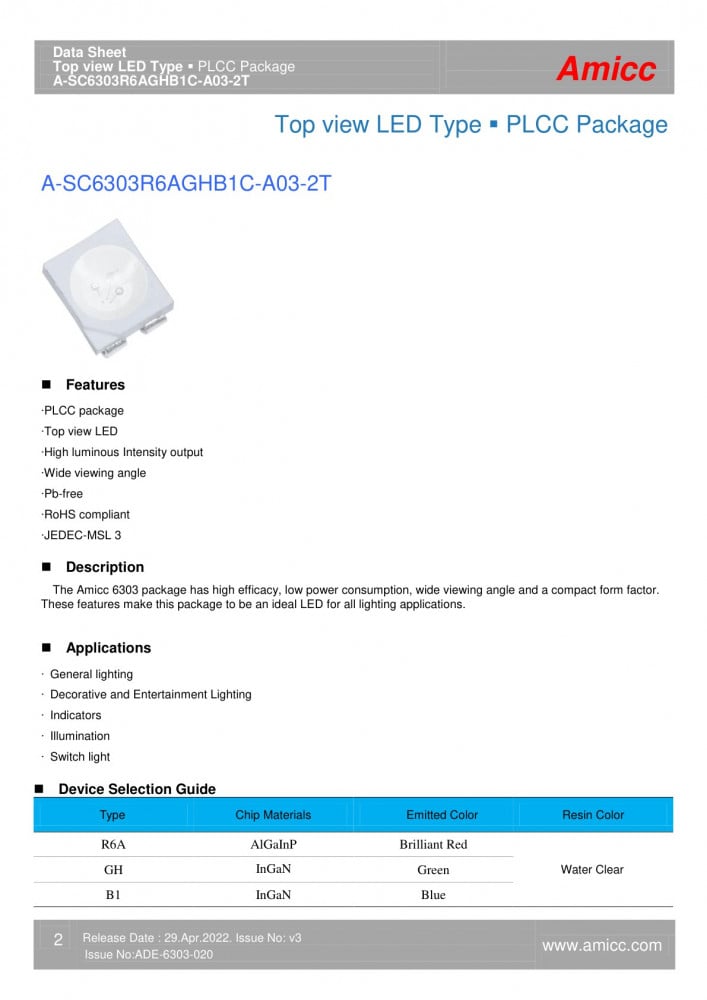 A-SC6303R6AGHB1C-A03-2T datasheet page 2