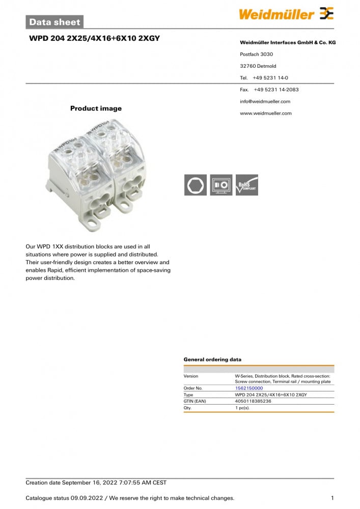 WPD 204 datasheet page 1