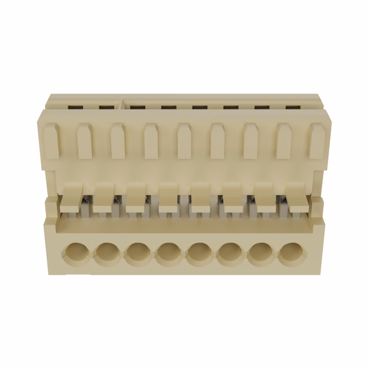 Appli-Mate RAST 2.5 Connector, 2.50mm Pitch, Female, 8 Circuits, All Position Keys, Open Endwalls, Polarizing Rib Between 2/3, Zeus Housing for sale
