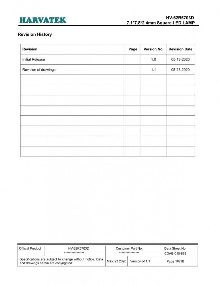 HV-62R5703D datasheet page 10