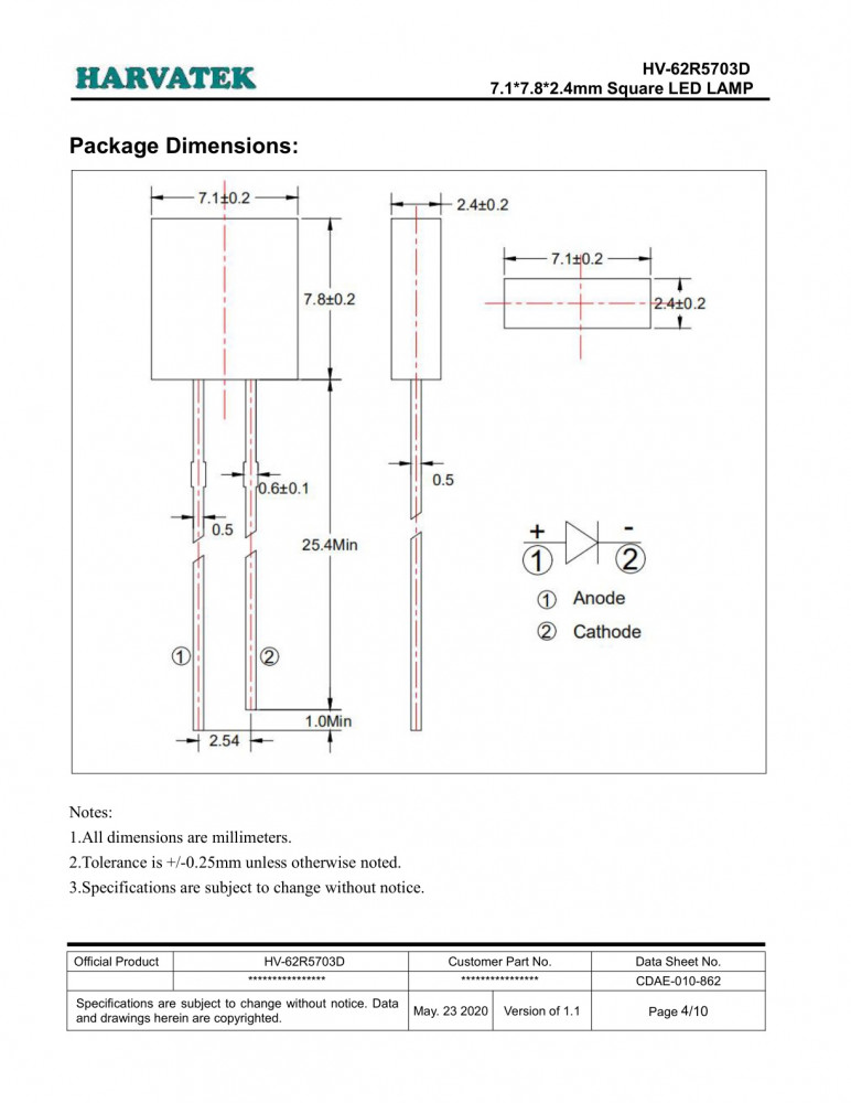 HV-62R5703D datasheet page 4