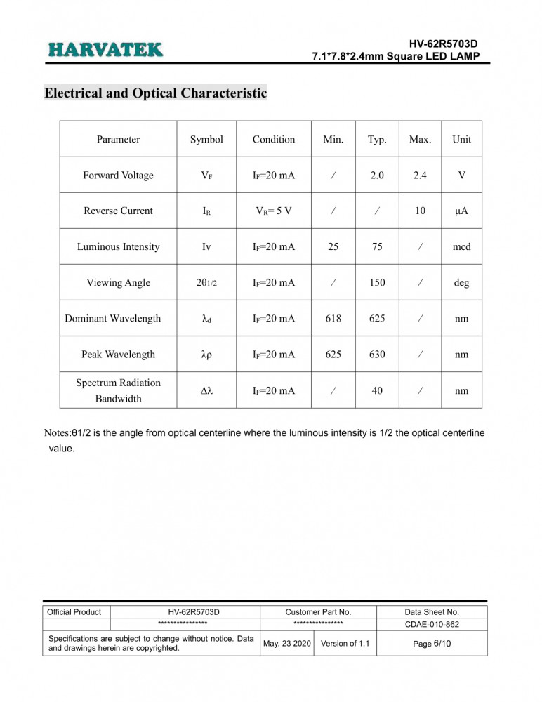 HV-62R5703D datasheet page 6
