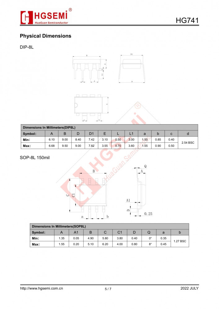HG741 datasheet page 5