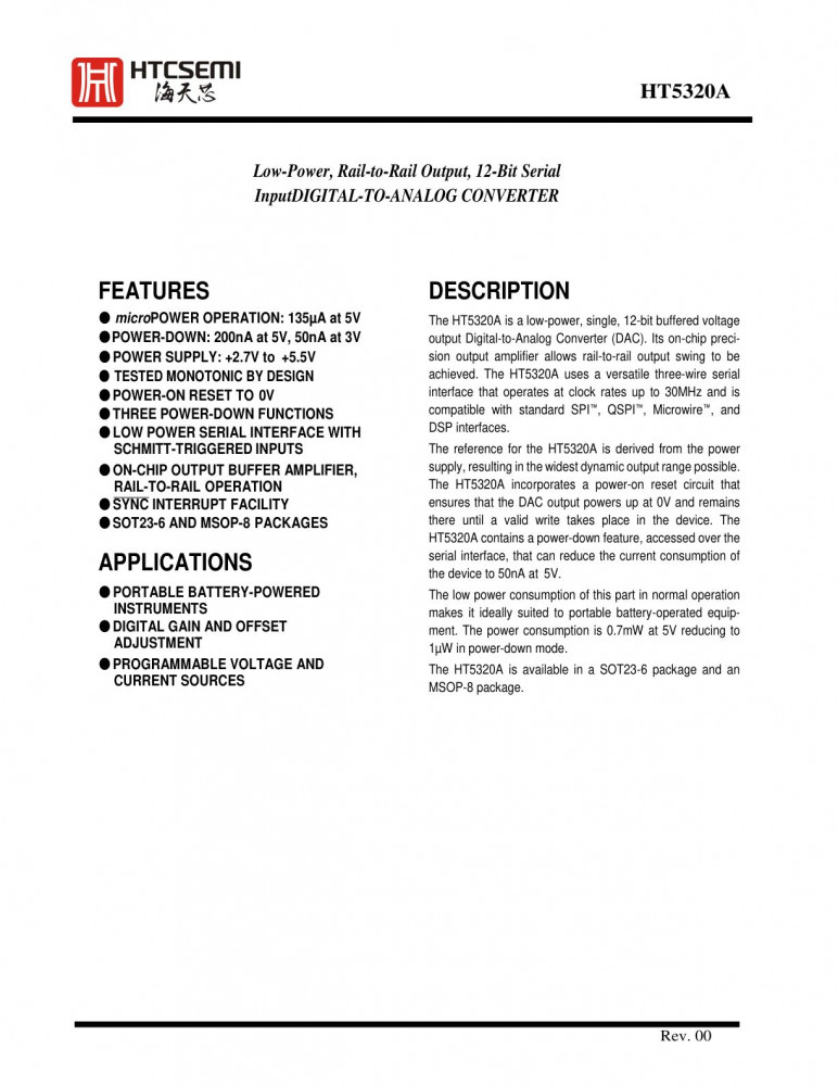 HT5320ARMZ datasheet page 1