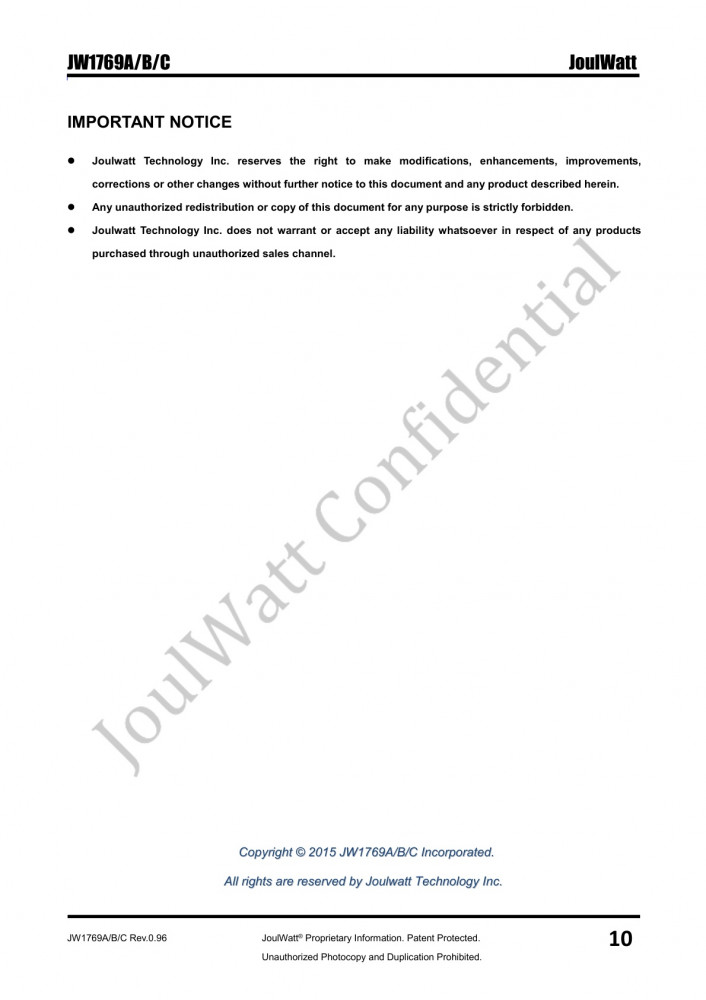 JW1769C datasheet page 10