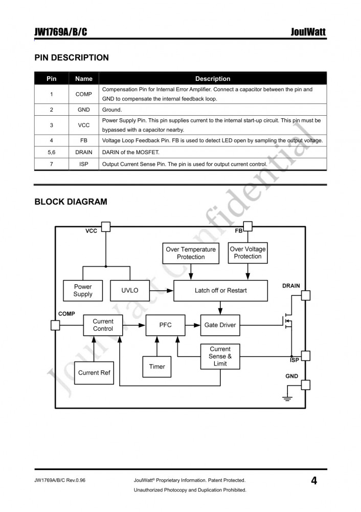 JW1769C datasheet page 4