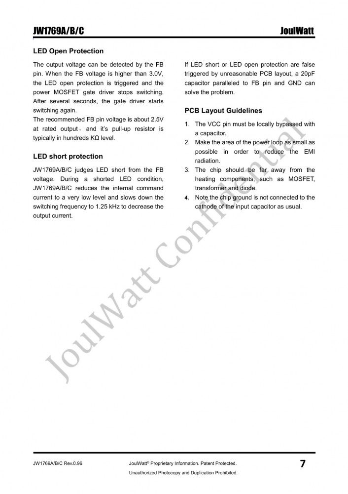 JW1769C datasheet page 7