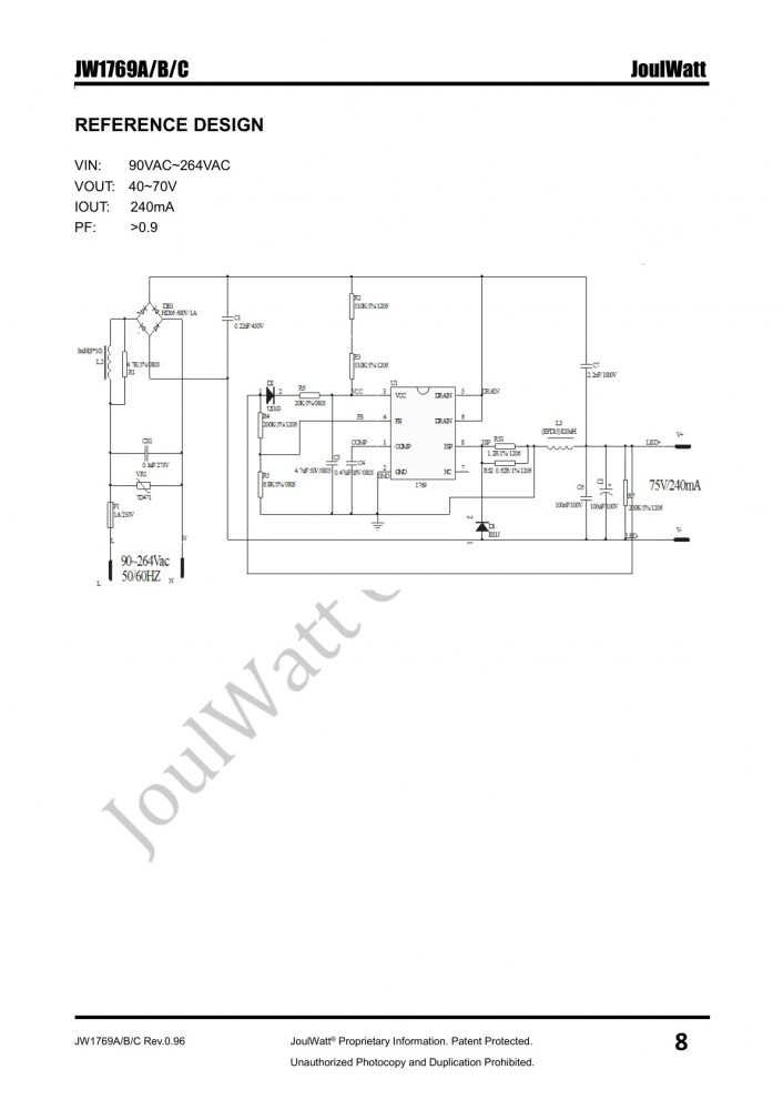 JW1769C datasheet page 8