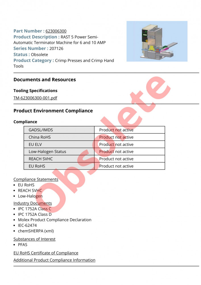 Tooling specification document page 1