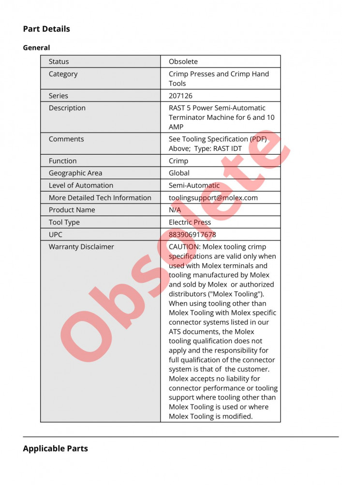 Tooling specification document page 2