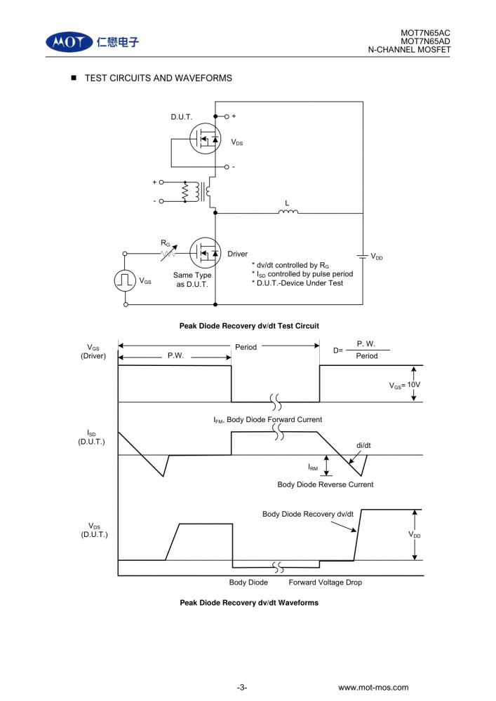 MOT7N65AD datasheet page 3