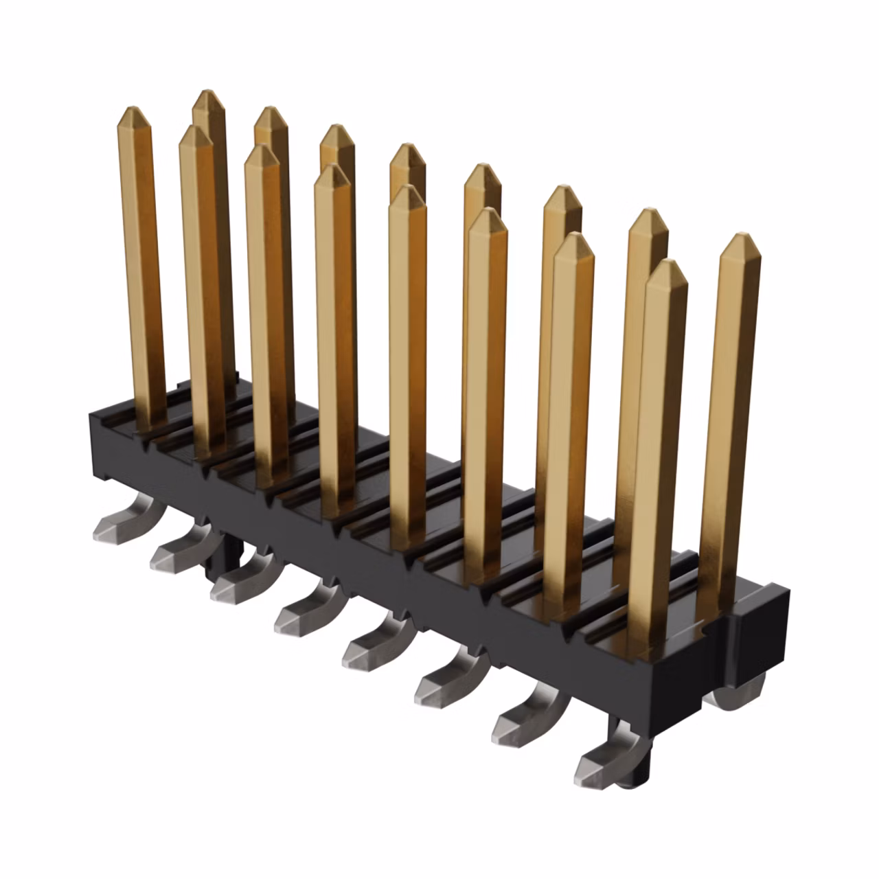 Milli-Grid Header, Vertical, Surface Mount, 16 Circuits, 0.38µm Gold (Au) Plating, Mating Pin Length 6.80mm, with Pegs, Tube, Lead-Free for sale