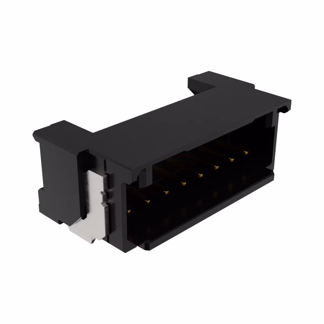 Micro-One Wire-to-Board Header, Right-Angle, 2.00mm Pitch, Single Row, Glow-Wire Capable, Surface Mount, 8 Circuits, Gold Plating, Black for sale