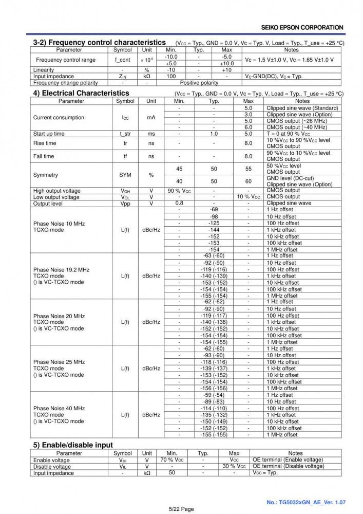EPSON TG5032CGN datasheet page 5