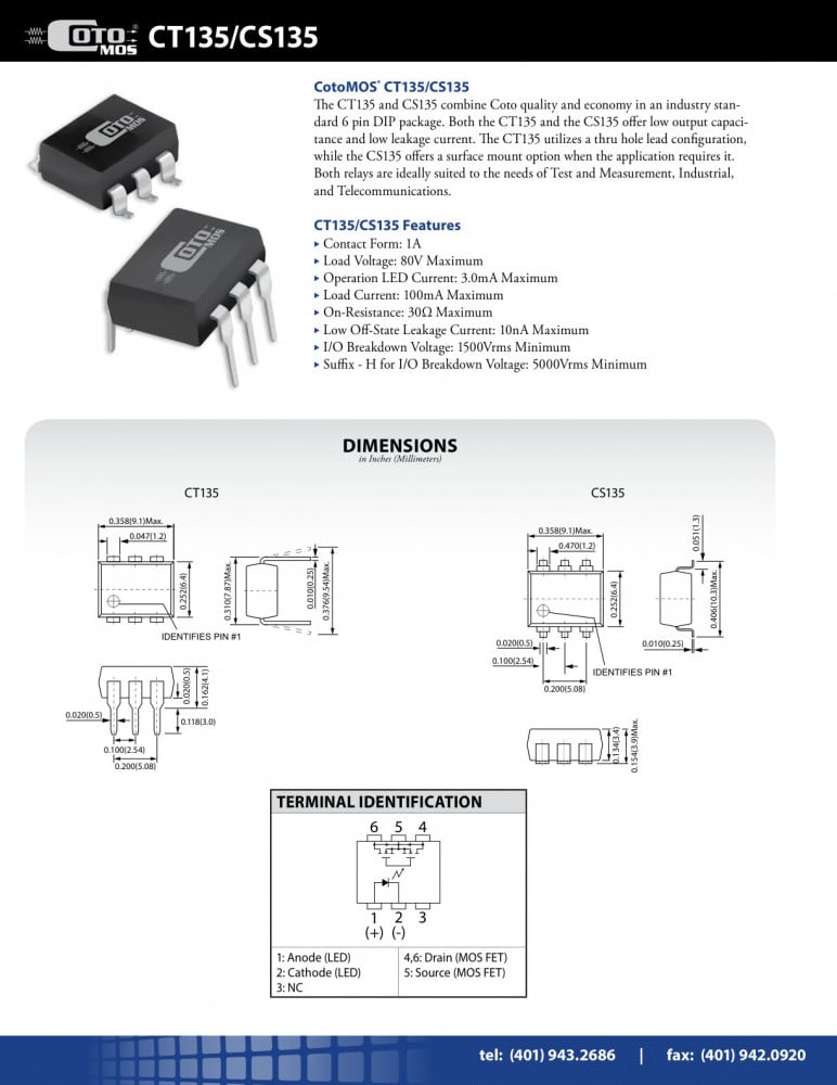 COTO CS135 technical document page 1