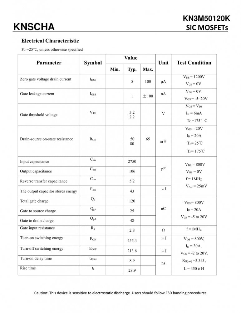 KN3M50120K datasheet page 3