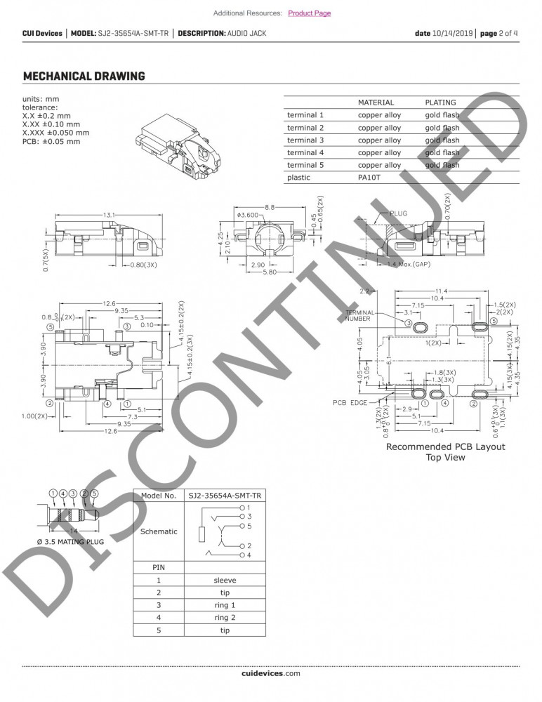 SJ2-35654A-SMT-TR datasheet page 2
