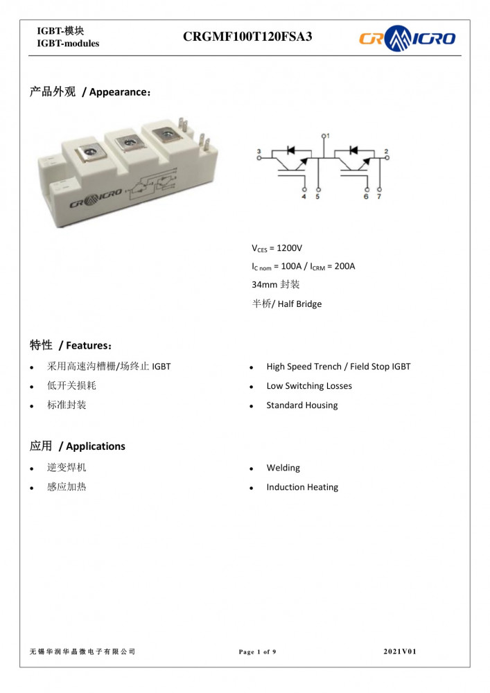 CRGMF100T120FSA3 datasheet page 1