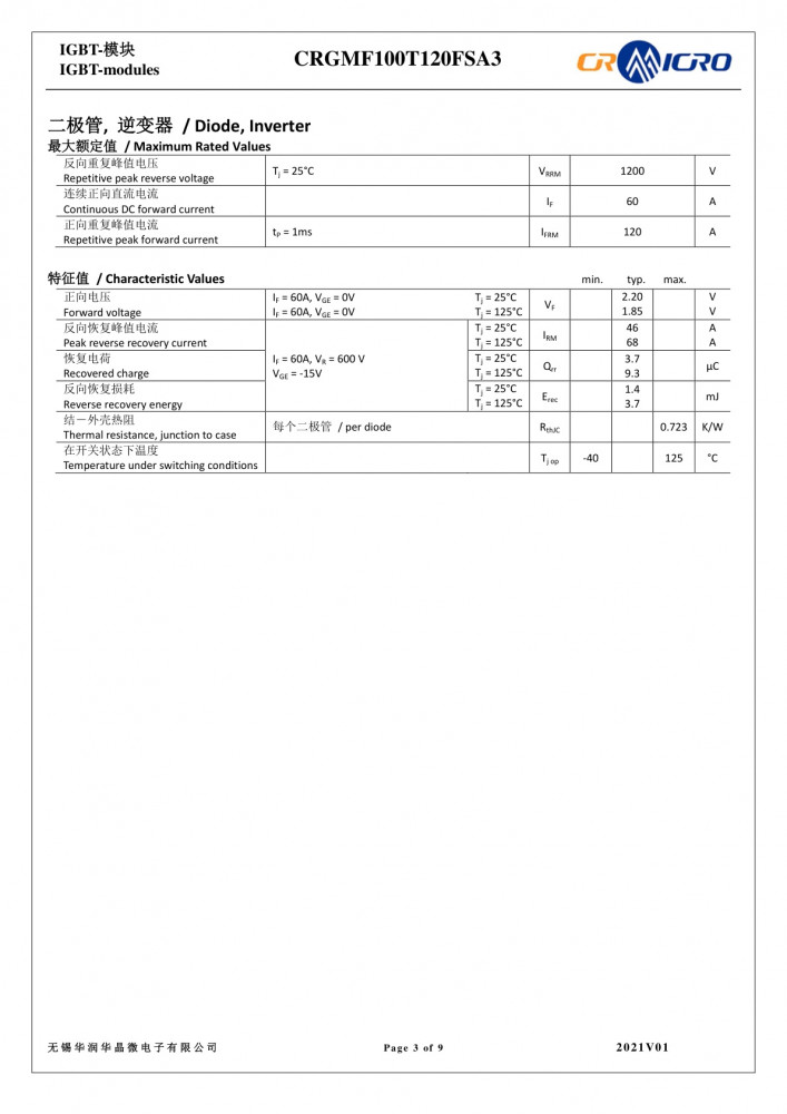 CRGMF100T120FSA3 datasheet page 3