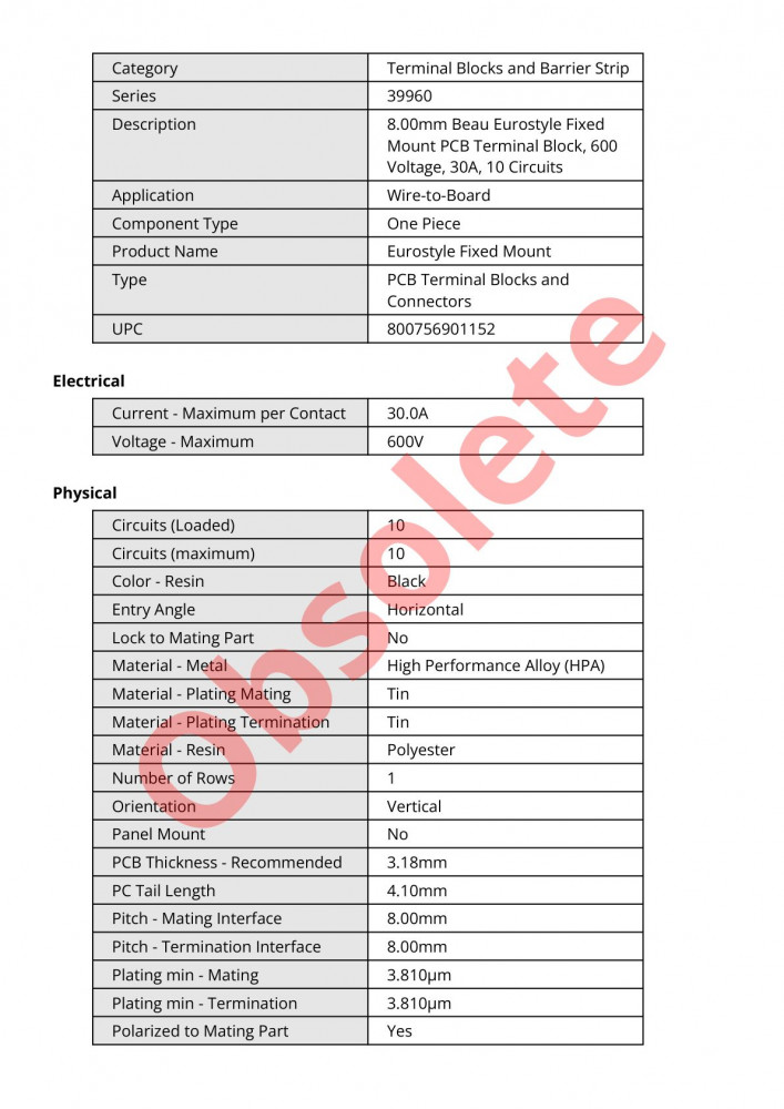 MOLEX 399600710 product document, page 2