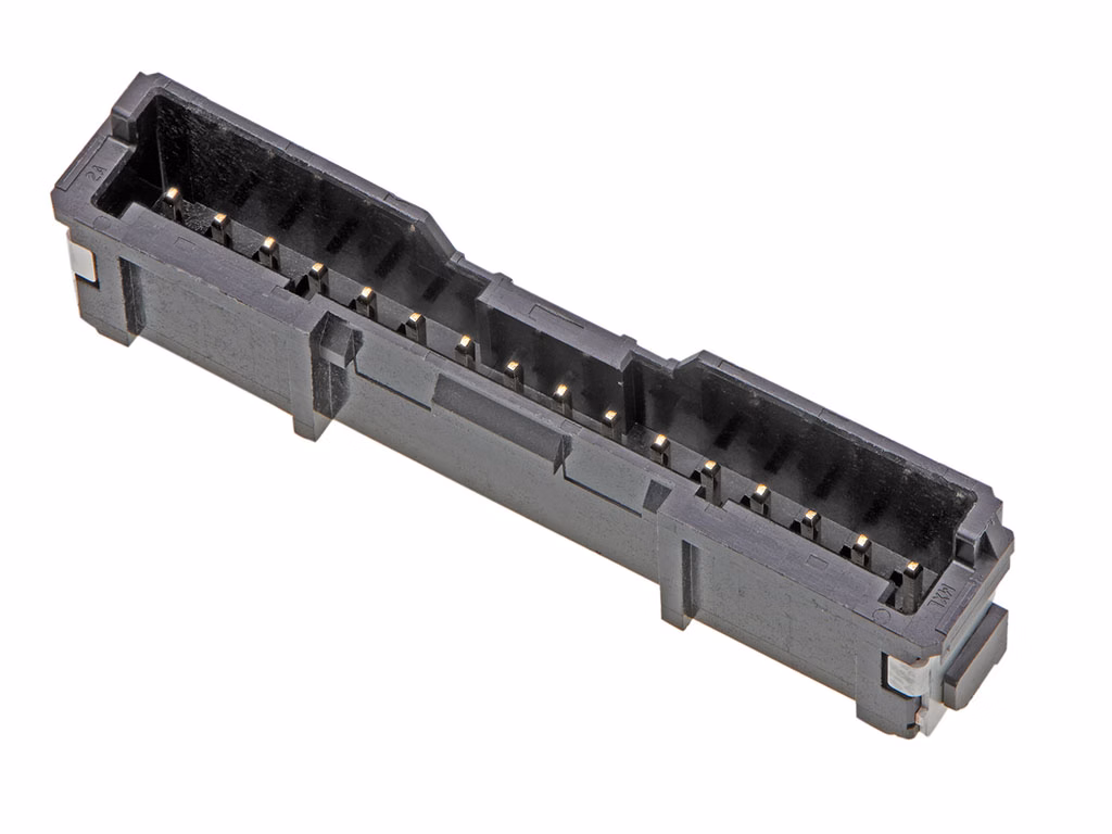 2.00mm Pitch, Micro-Lock Plus PCB Header, Single Row, Right-Angle, Surface Mount, 0.76µm Gold Plating, Positive Lock, 7 Circuits, Low-Halogen, Black