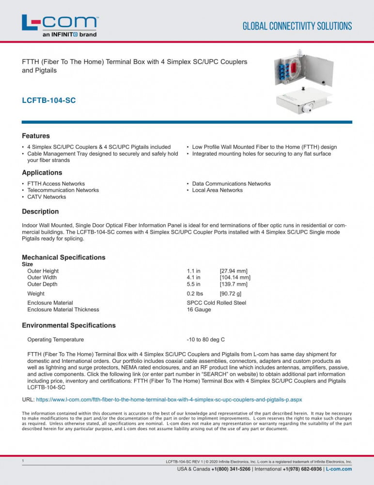 LCFTB-104-SC technical drawing page 1