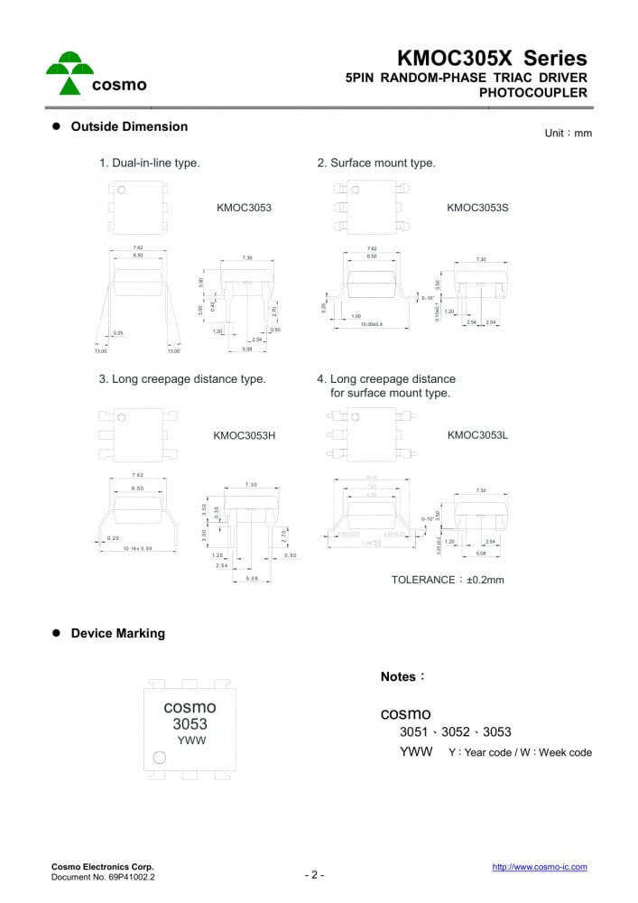 KMOC3053 datasheet page 2