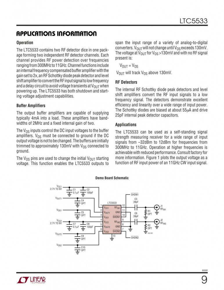 LTC5533 technical document page 9