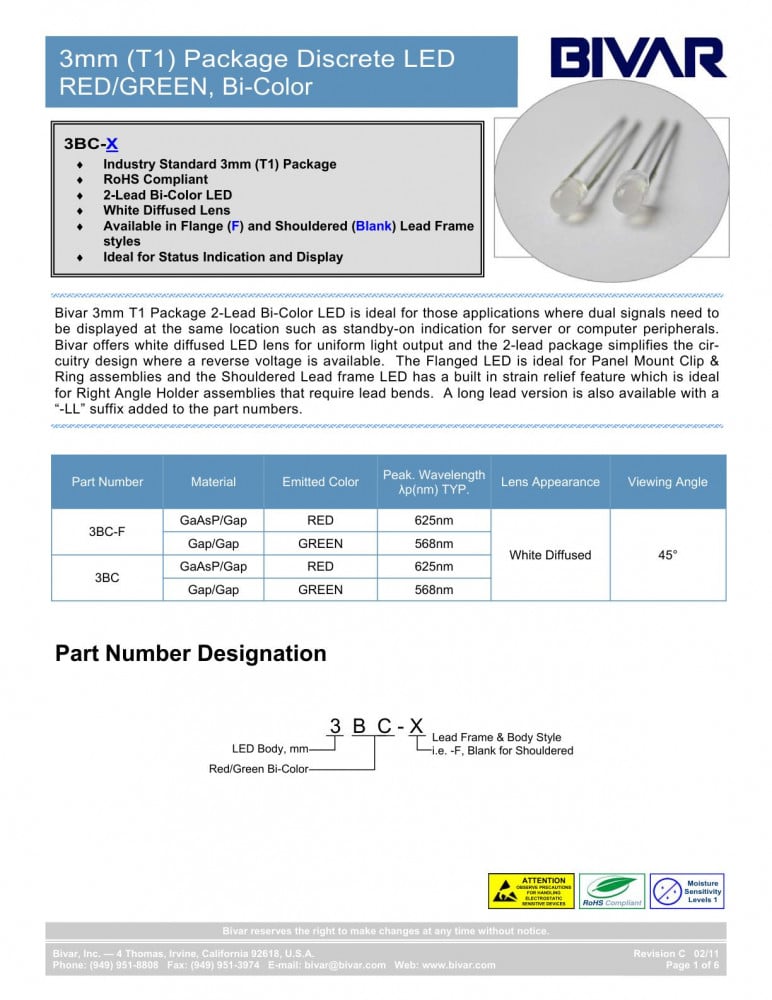 BIVAR 3BC-F datasheet page 1