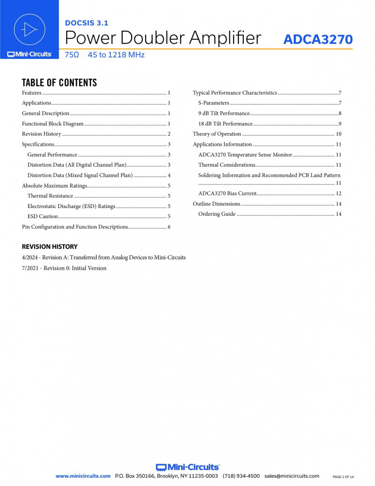 ADCA3270 technical document page 2