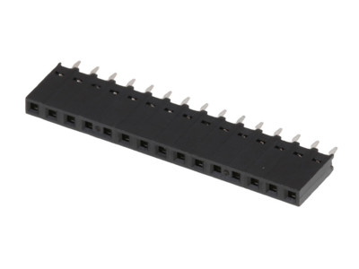 C-Grid III PCB Receptacle, 2.54mm Pitch, Single Row, Right-Angle, Shrouded, 25 Circuits, Tin (Sn) Plating