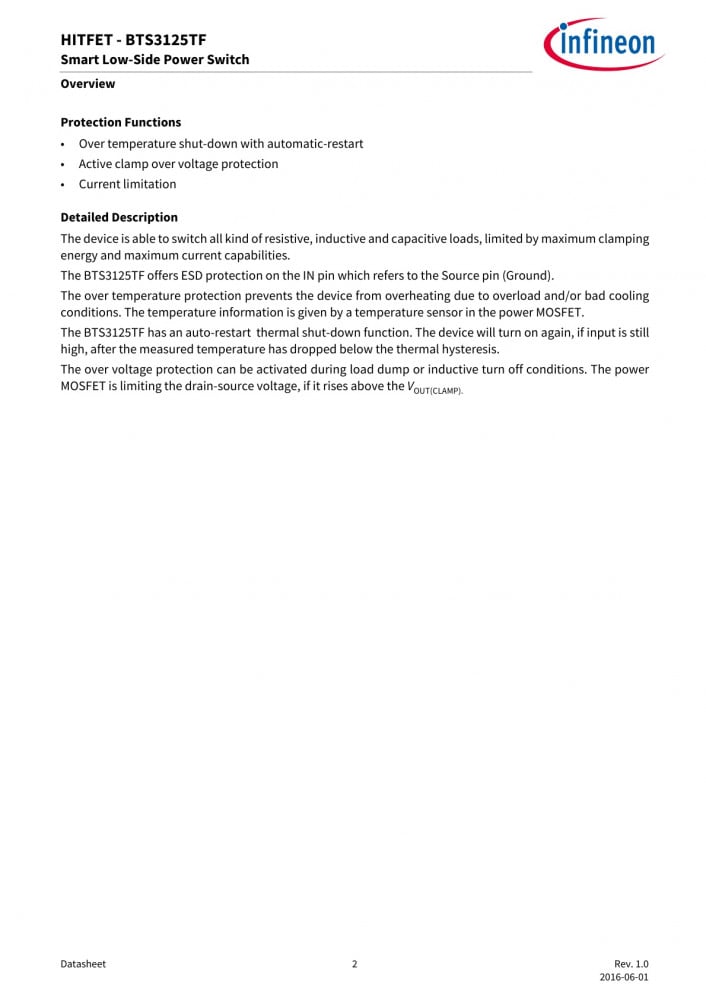 BTS3125TF datasheet page 2