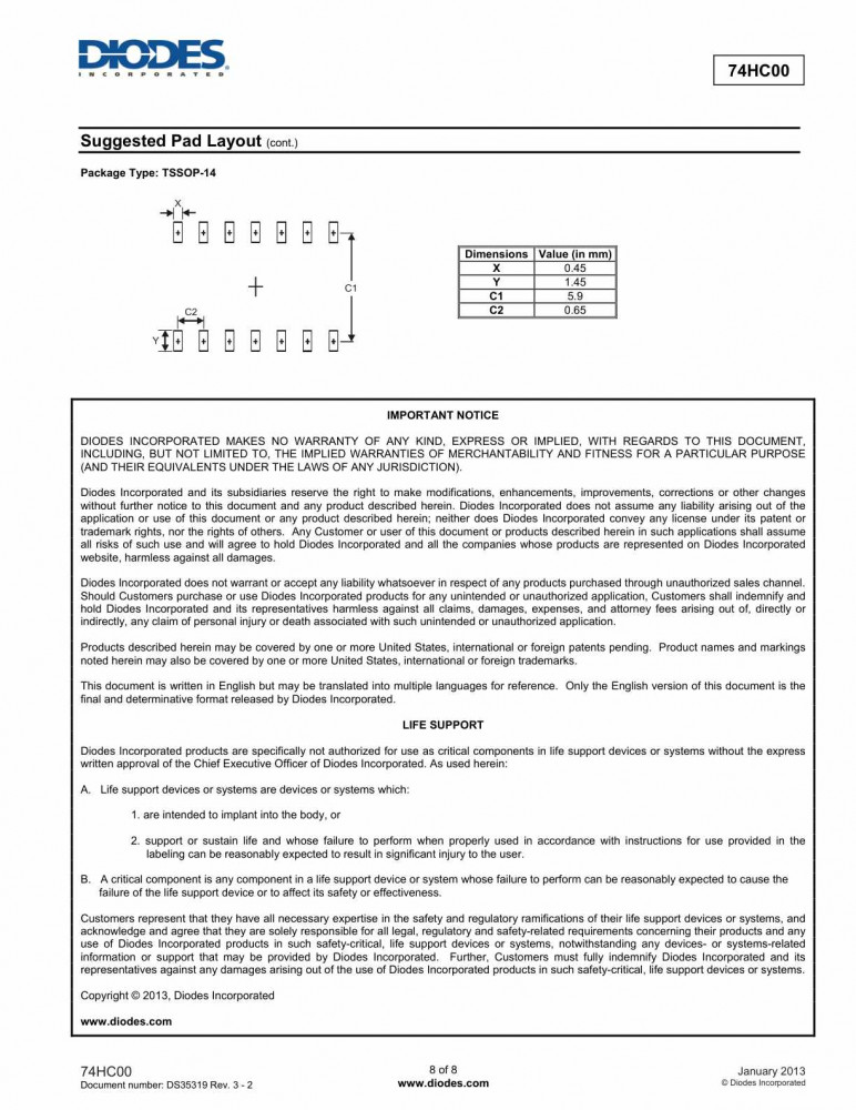 74HC00S14-13 datasheet page 8
