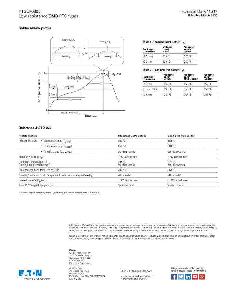 EATON PTSLR0805 datasheet page 5
