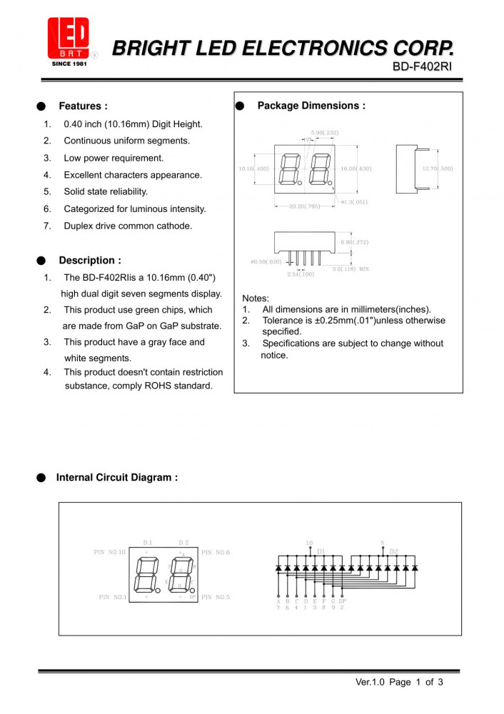 BD-F402RI datasheet page 1
