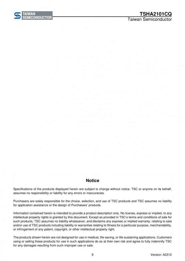TSHA2101 datasheet page 9